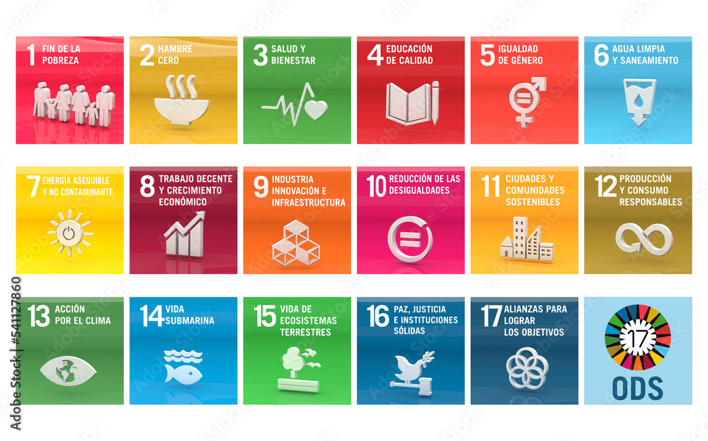 ODS, Objetivos de desarrollo sostenible ilustración de Stock | Adobe Stock