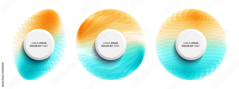 Set of spheres. Ellipse. Cover design template. Abstract geometric ...
