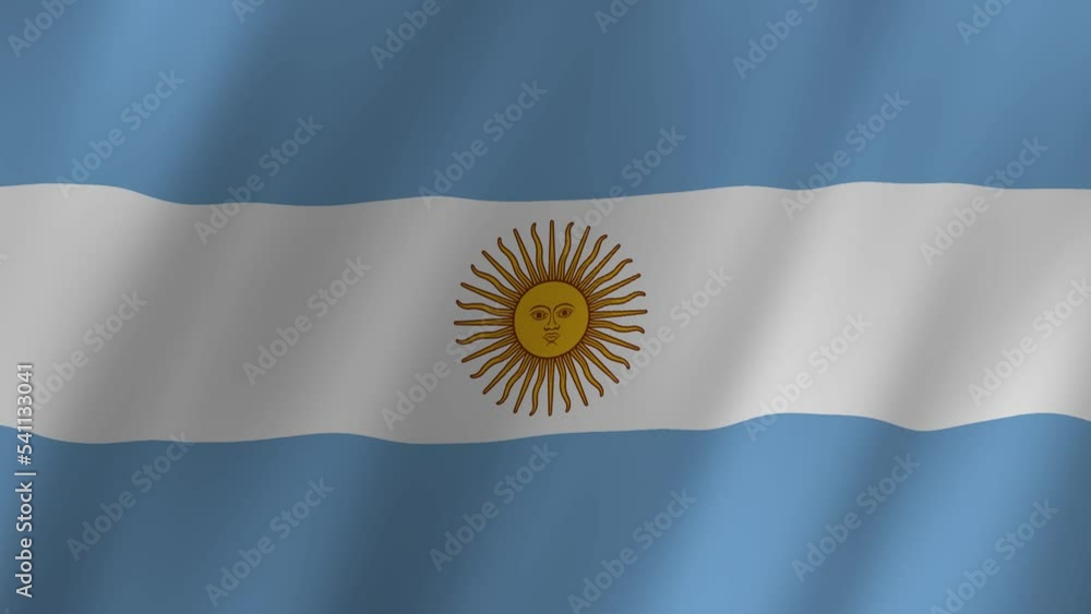 Argentina flag waving animation. seamless loop animation flag video waving in wind. suitable for ...