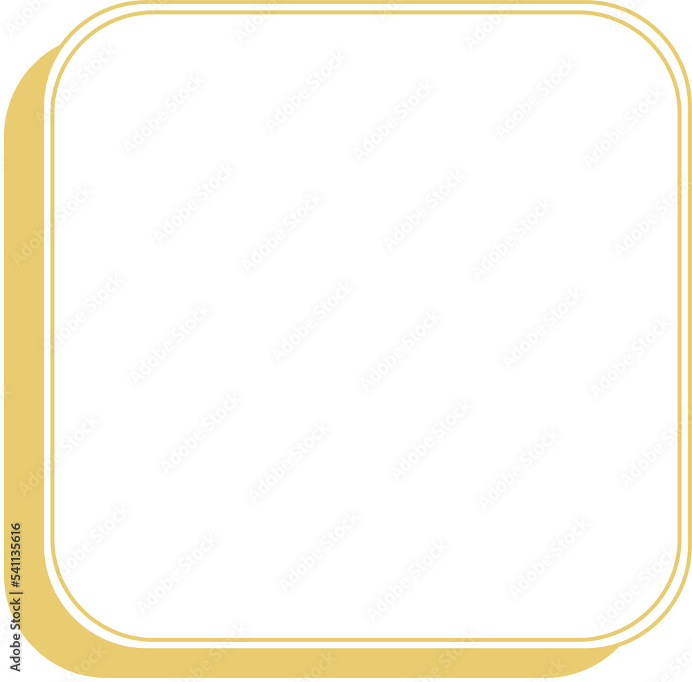 Square golden minimalist button background text element frame border ...