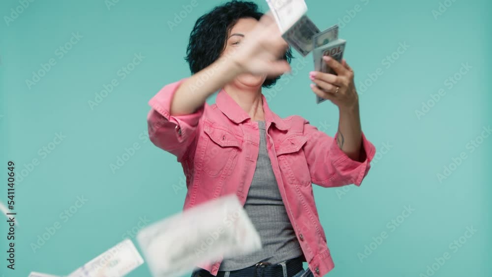 Wealthy woman, reach people concept. Smart woman smiling, having big ...