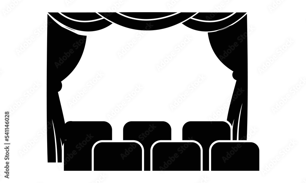 theater stage flat icon Free Vector Stock Vector | Adobe Stock