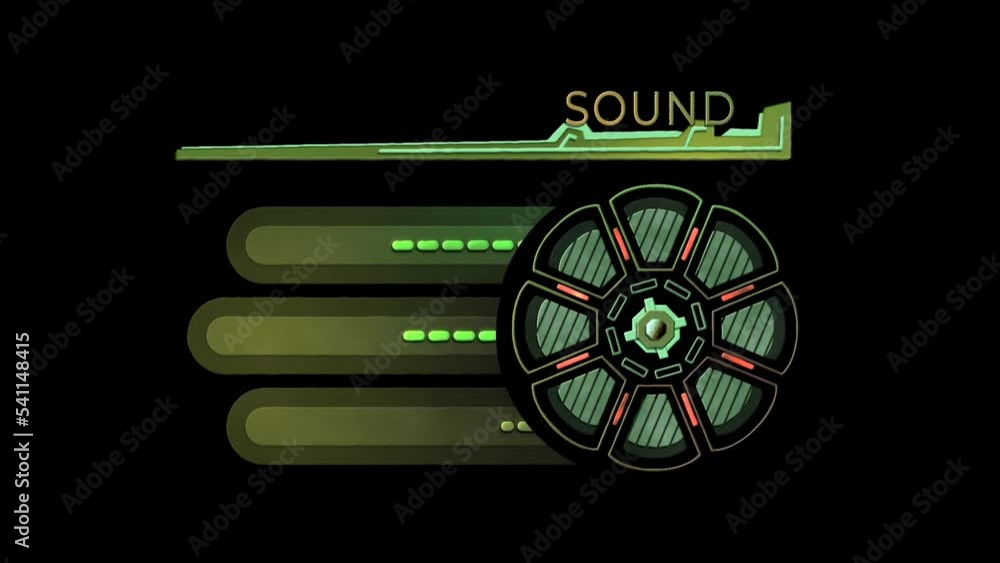 stylish futuristic sound, animated hud element in a sci fi setting with ...