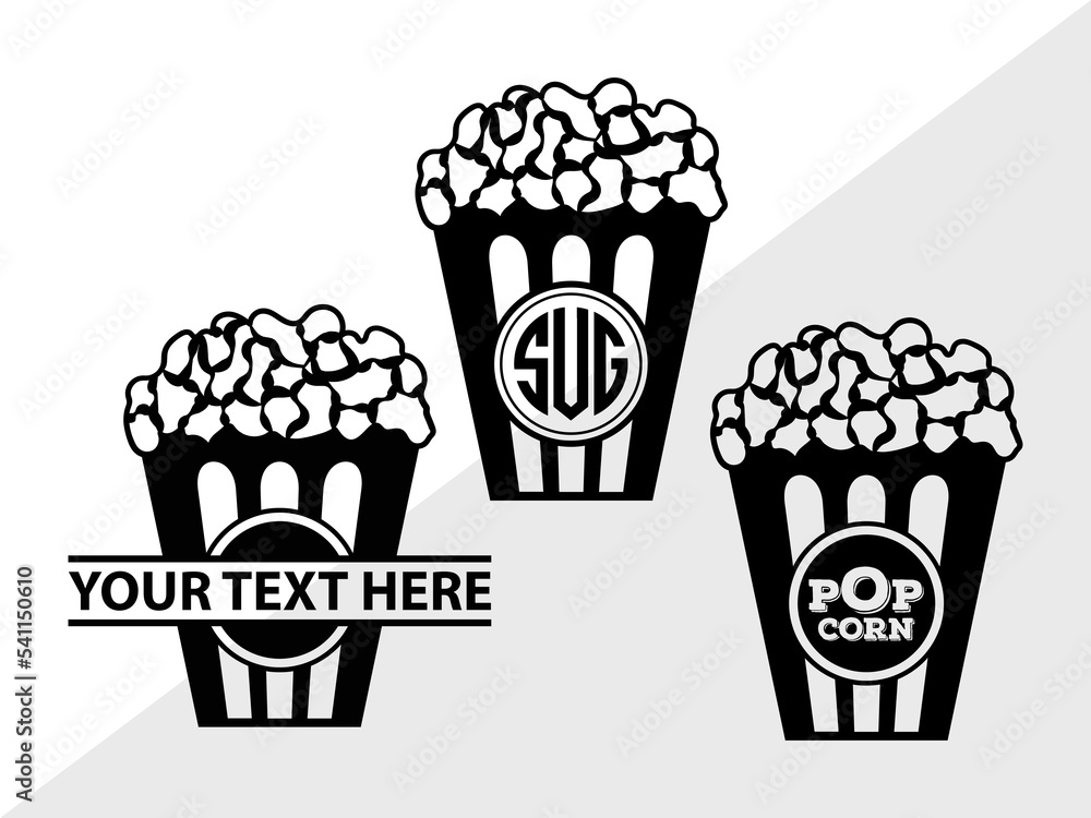 Movie Theme SVG, Movie Theme Silhouette, Popcorn Svg, Movie Ticket Svg ...