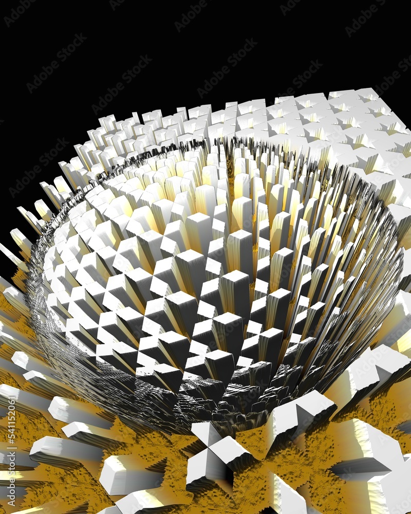 pattern and design inspired by yellow gold sphere 3D exploding surface ...