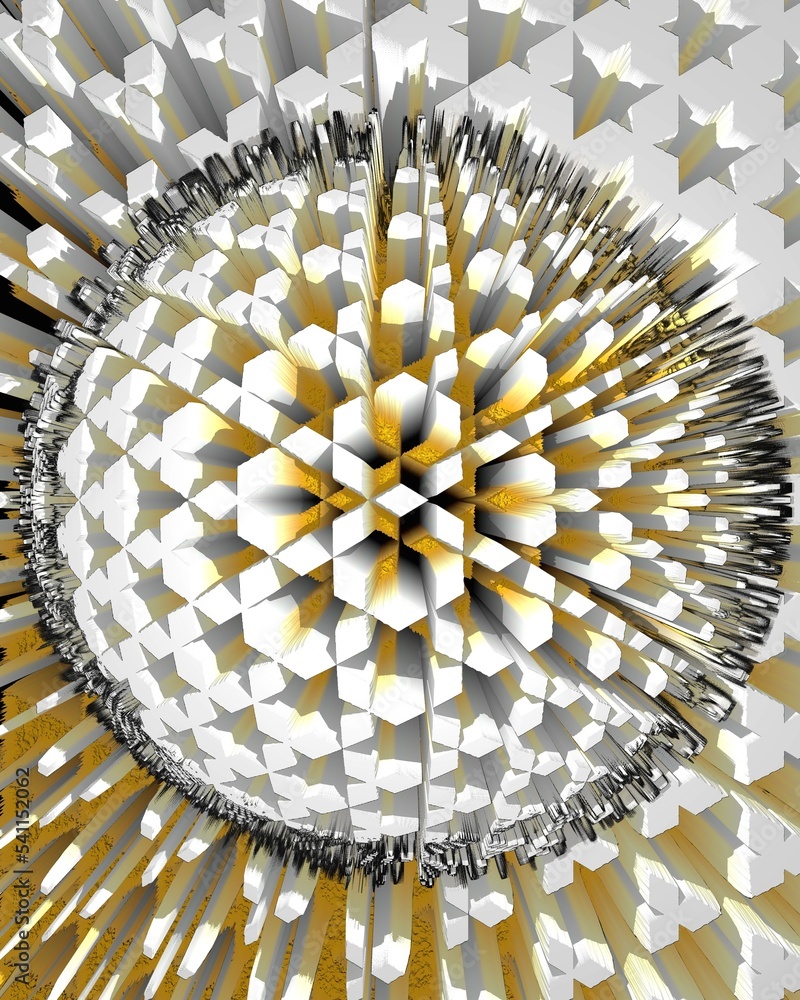 pattern and design inspired by yellow gold sphere 3D exploding surface ...