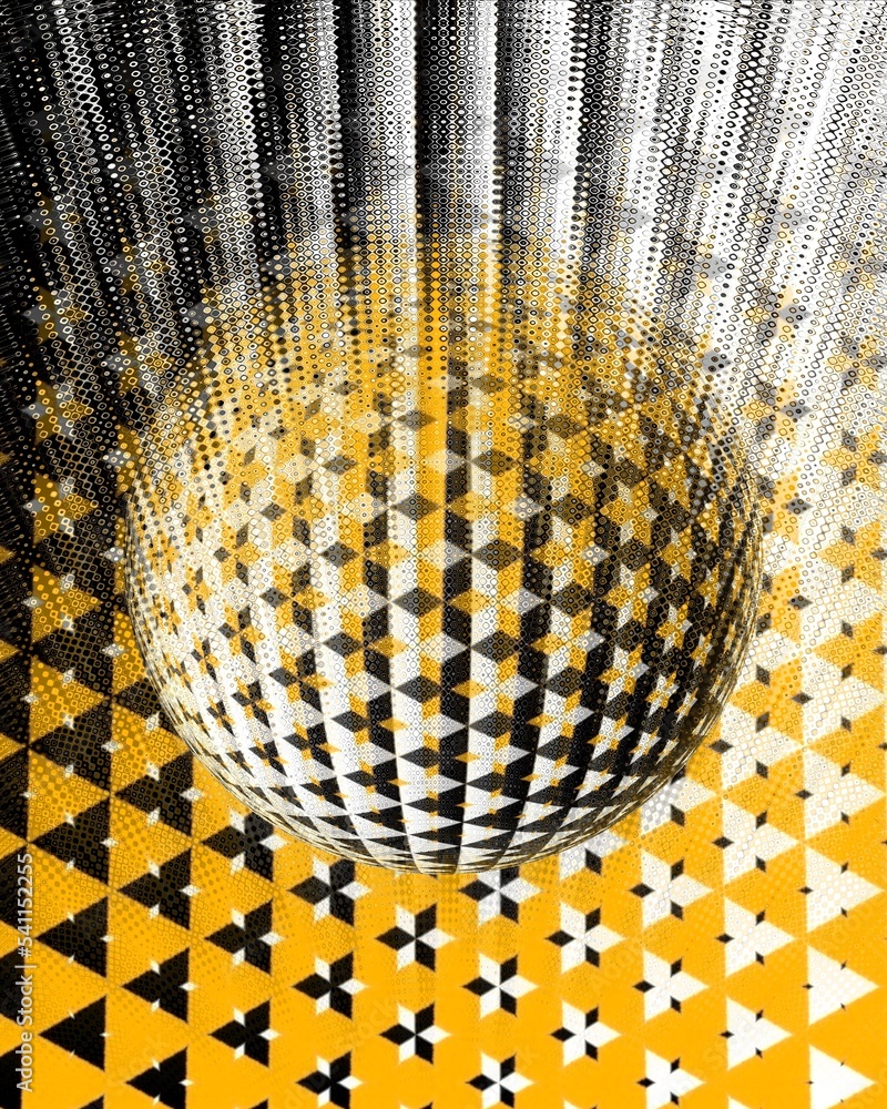 pattern and design inspired by yellow gold sphere 3D mosaic tile ...