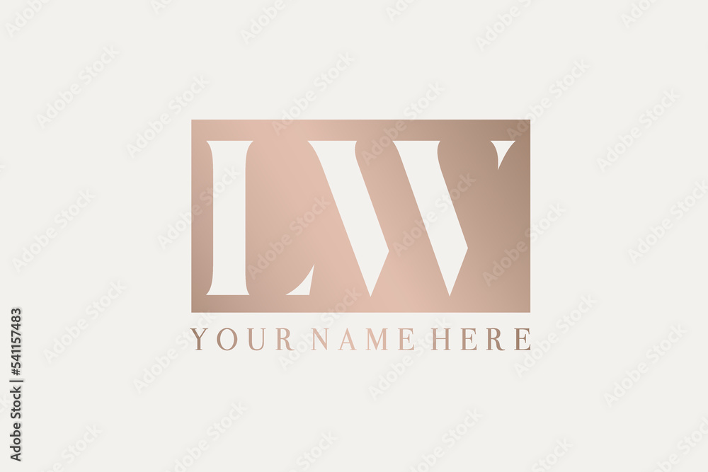 LW monogram logo.Letter l, letter w typographic signature icon.Serif ...