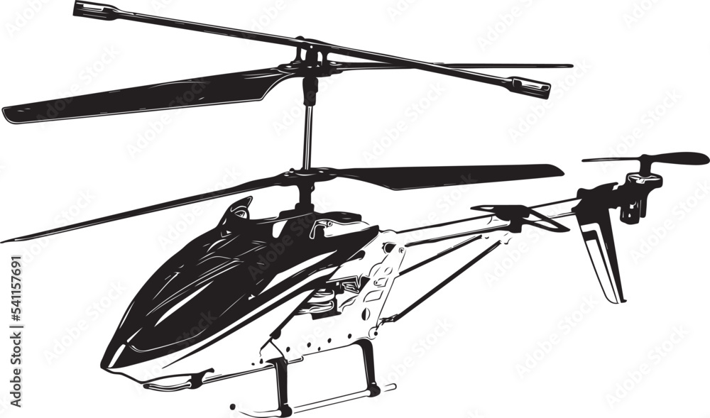 Model radio-controlled helicopter, Toy helicopter outline vector ...
