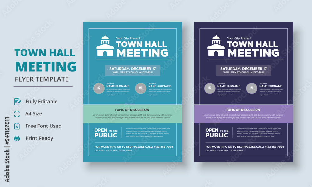Town Hall Meeting Flyer Template, Community Meeting Flyer Template ...
