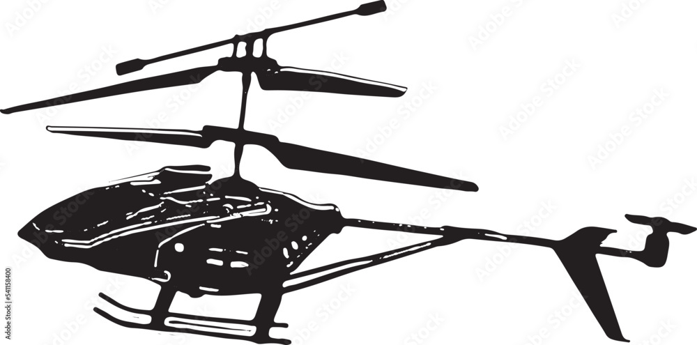 Model radio-controlled helicopter, Toy helicopter outline vector ...