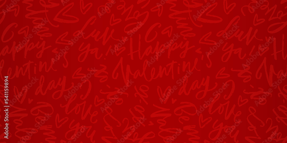 Poster Happy Valentine's day red background with script love messages ...
