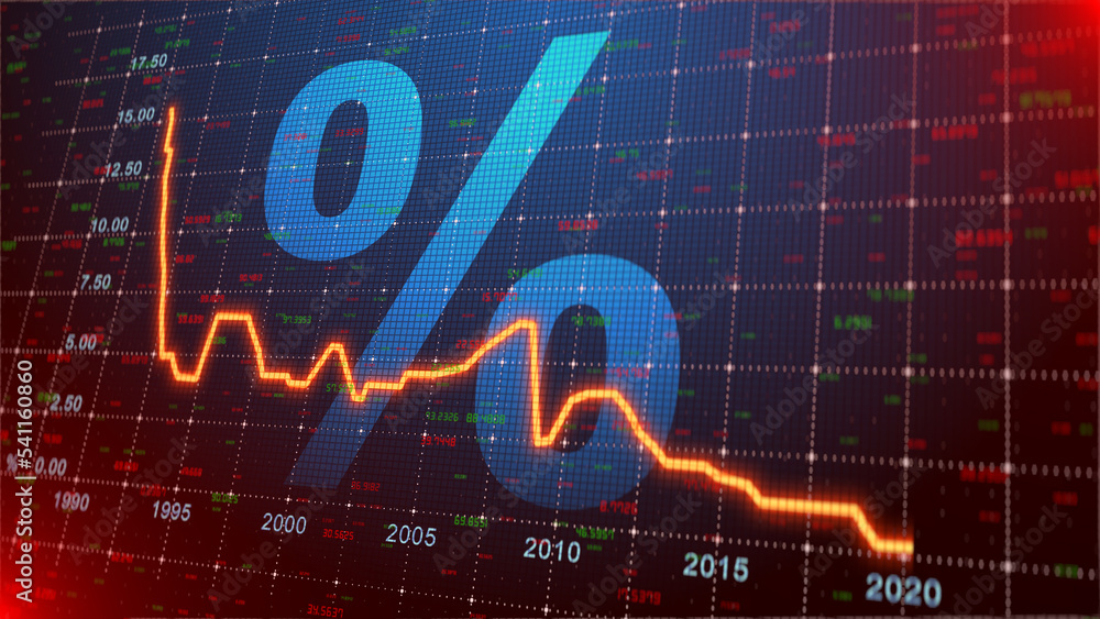 Interest rates chart, illustration Stock Illustration | Adobe Stock