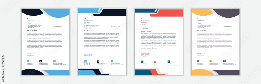 Abstract Modern Business Letterhead Design Stock Vector | Adobe Stock