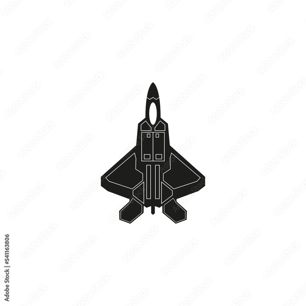 fighter plane vector illustration for icon symbol or logo. fighter ...
