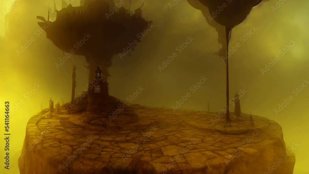 Vidéo Stock Generative AI animation of surreal painting of magic ...