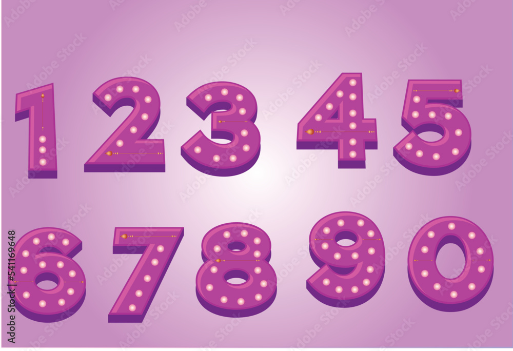 Poster Purple font, Marquee Numbers, Numerals font – Wall Art | UkPosters