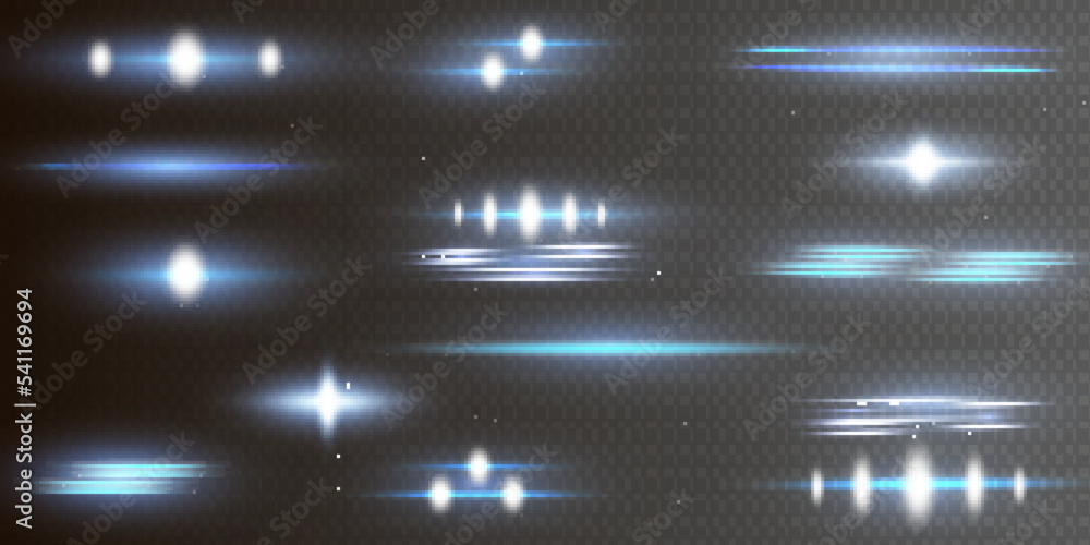 Solar glare.Glow isolated white transparent light effect set, lens ...