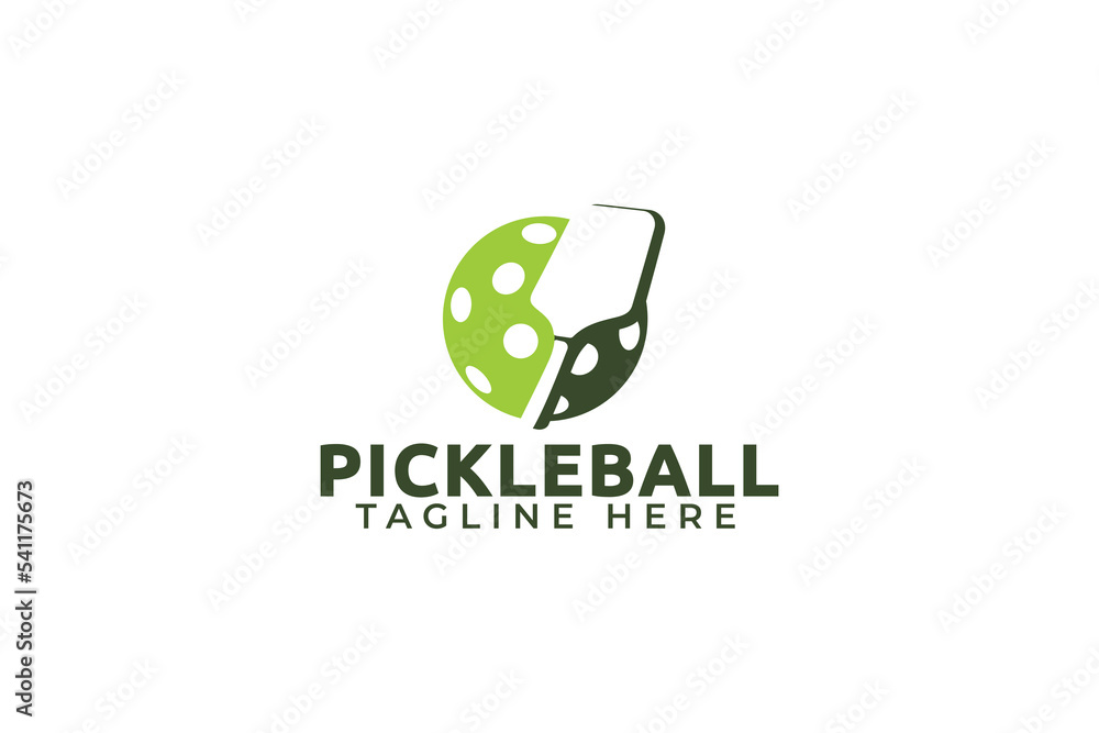 Simple pickleball logo with a combination of a paddle or racket and ...