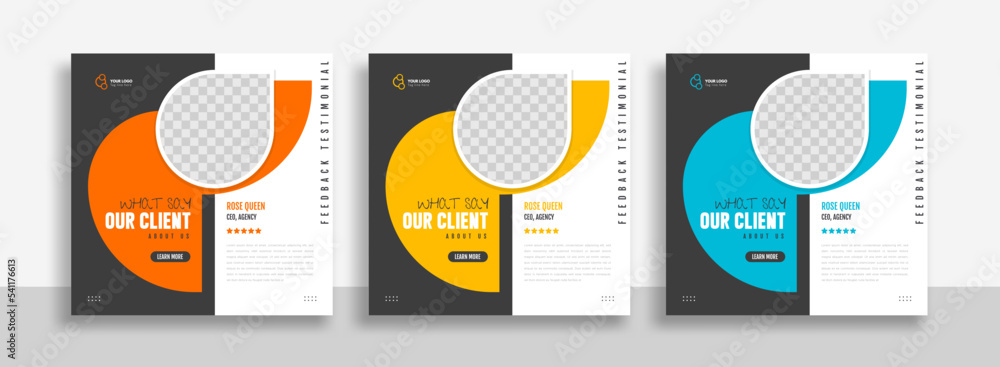 Modern and creative client testimonial social media post design ...