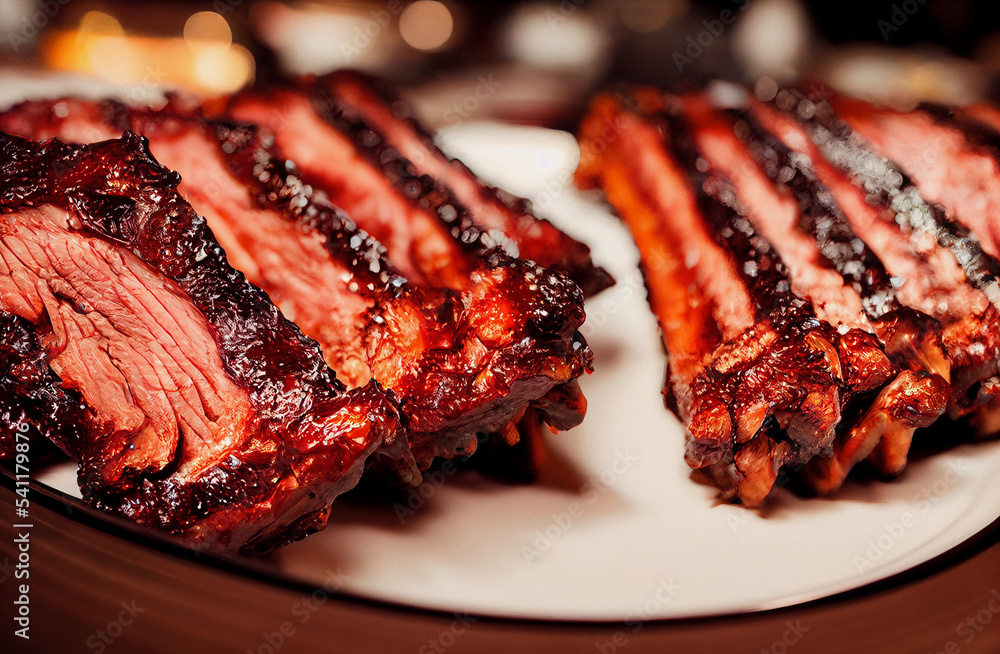 Midjourney render of spare ribs Stock Photo | Adobe Stock