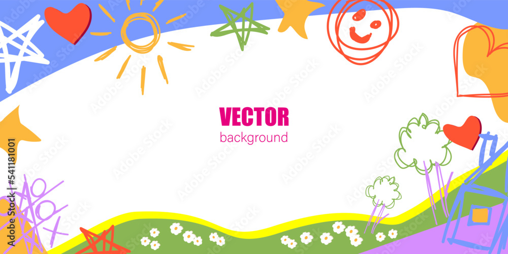 Fun colourful Creative minimalist style background for children trendy ...
