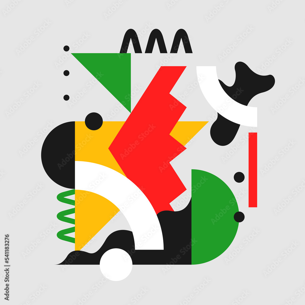 Modern composition of various shapes. Illustration for design. Abstract ...