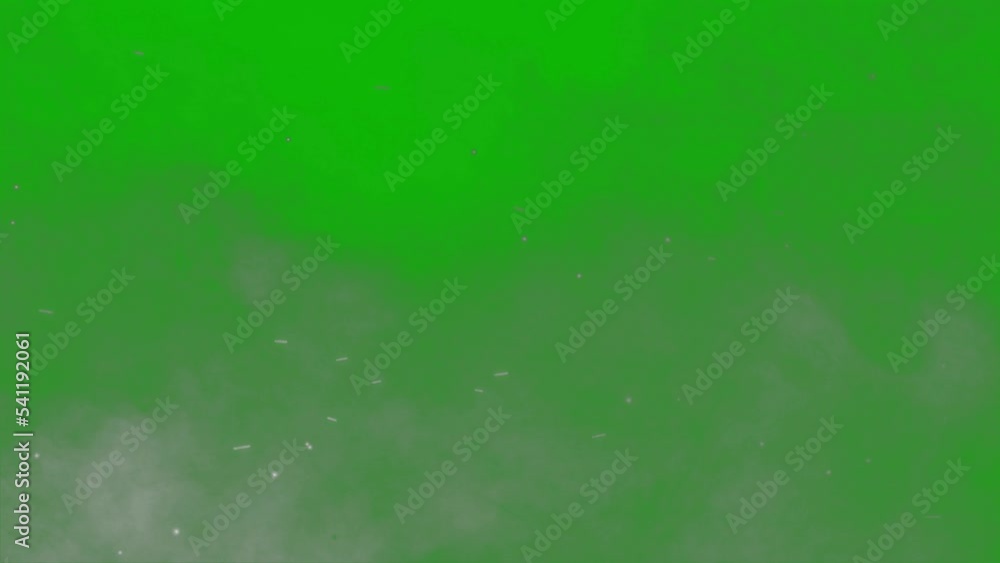 steam, snow cold wind on blue green screen background. White smoke ...
