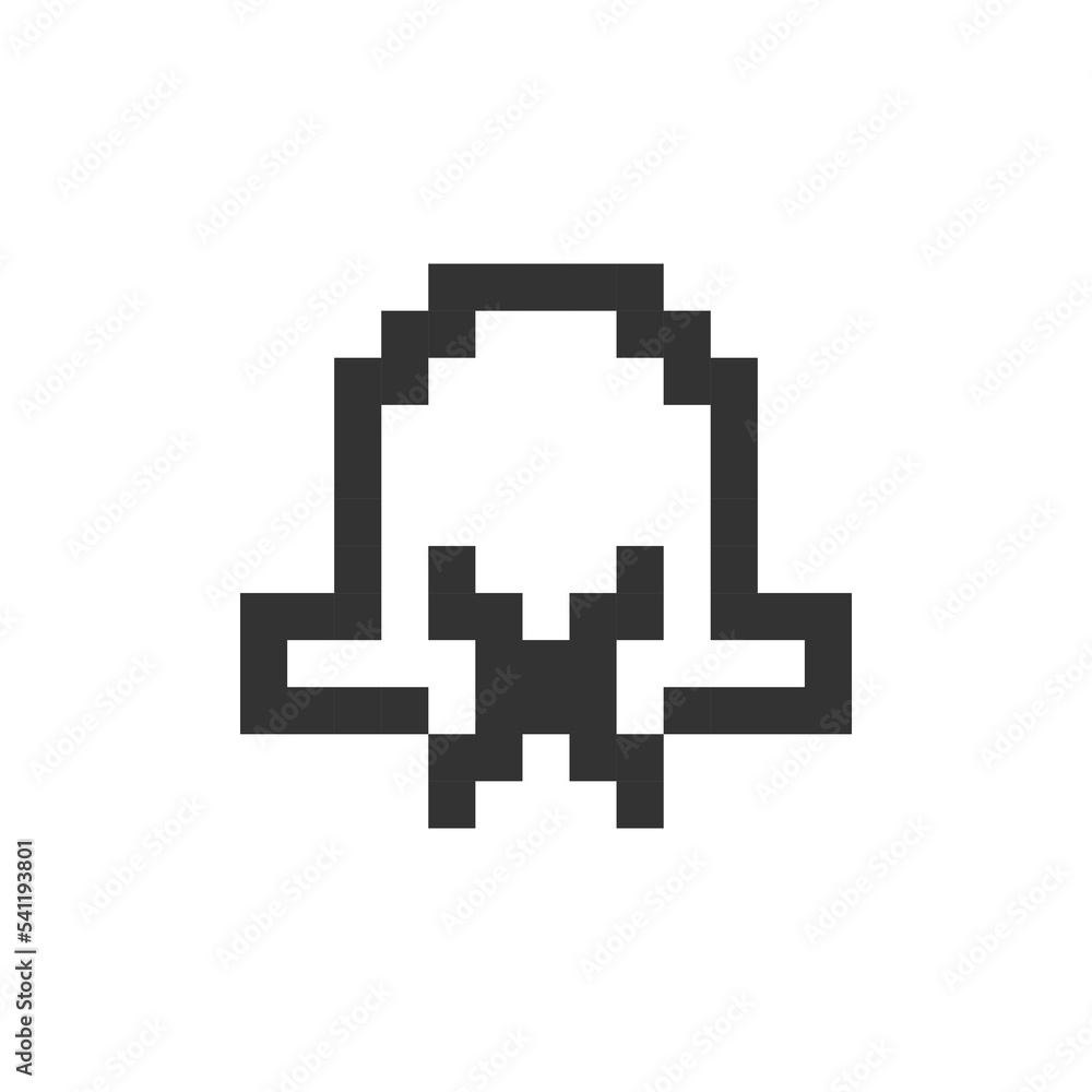 Silent notifications pixelated ui icon. Switch off. Adjusting volume settings. Editable 8bit ...