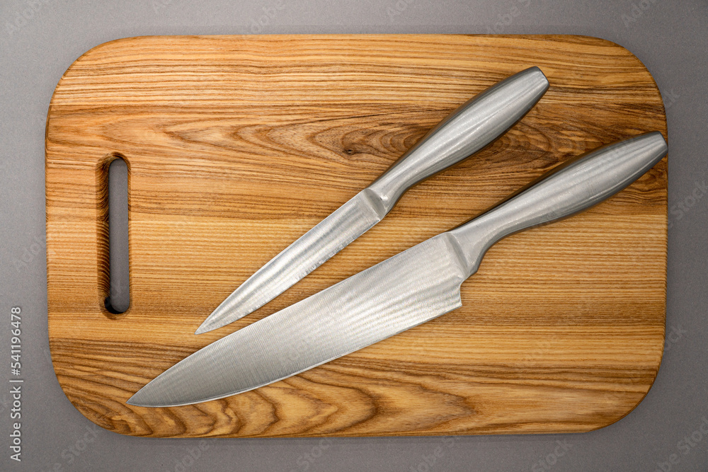 Set of kitchen knives, top view, close up Stock-Foto | Adobe Stock