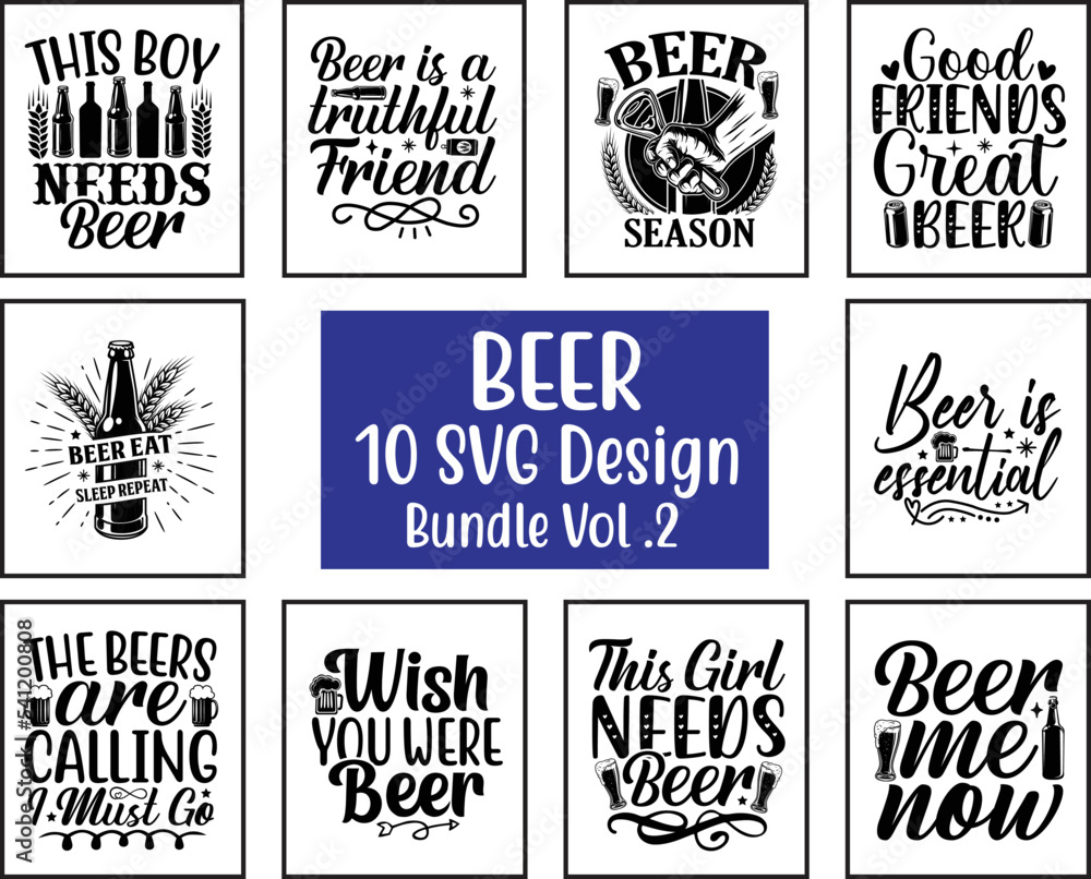 Plakat Beer 10 SVG Design Bundle Vol.2 SVG, Beer quotes SVG, funny SVG ...
