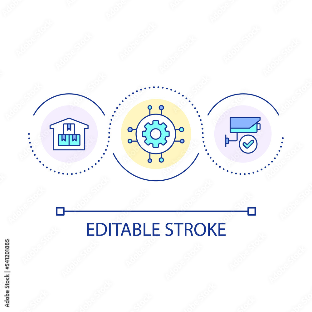 Smart home control loop concept icon. House automation. Alarm security ...