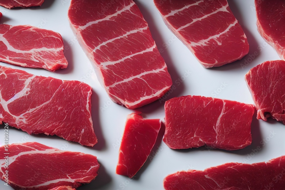 Top view of the AI-generated cultivated cell-based meat grown in lab ...