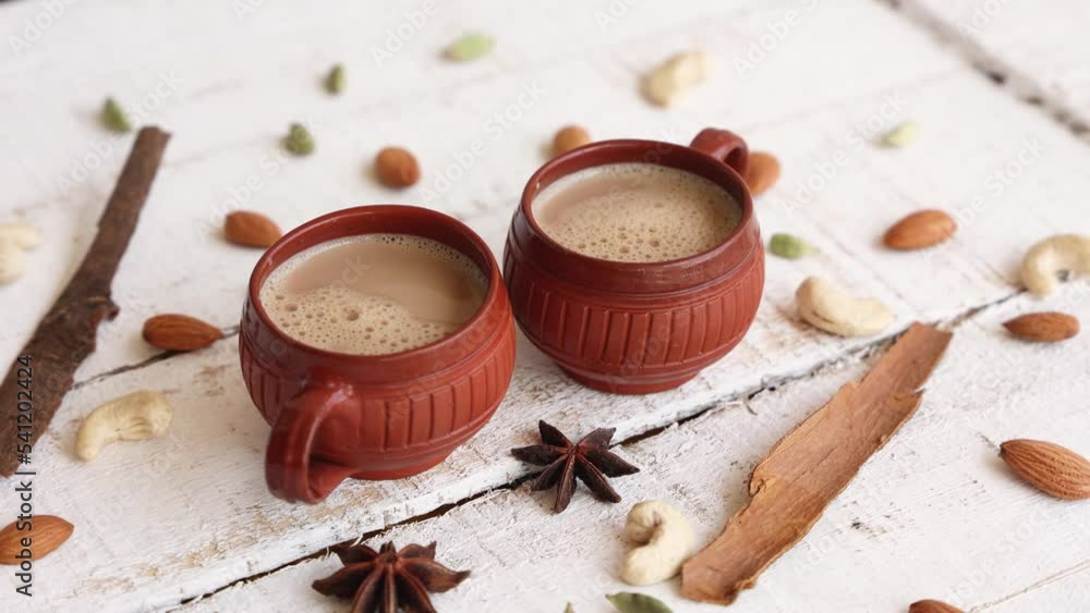 Indian Masala Chai traditional beverage tea with milk spices Kerala ...