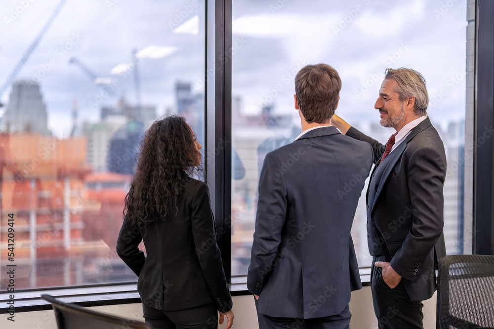 Senior team leader of group of startup business co-worker working in ...