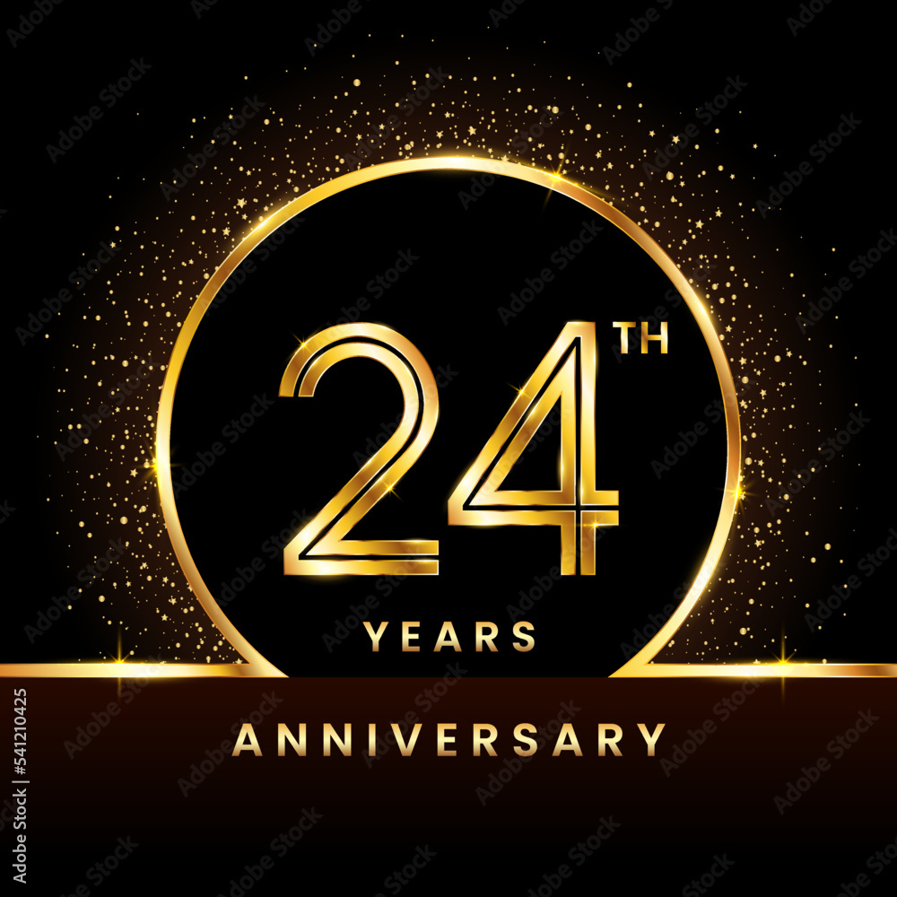 24th Anniversary Logo. Golden Anniversary template design for ...