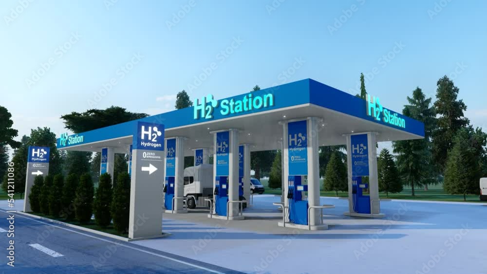 Hydrogen charging gas station. Hydrogen Refueling The Car On The ...