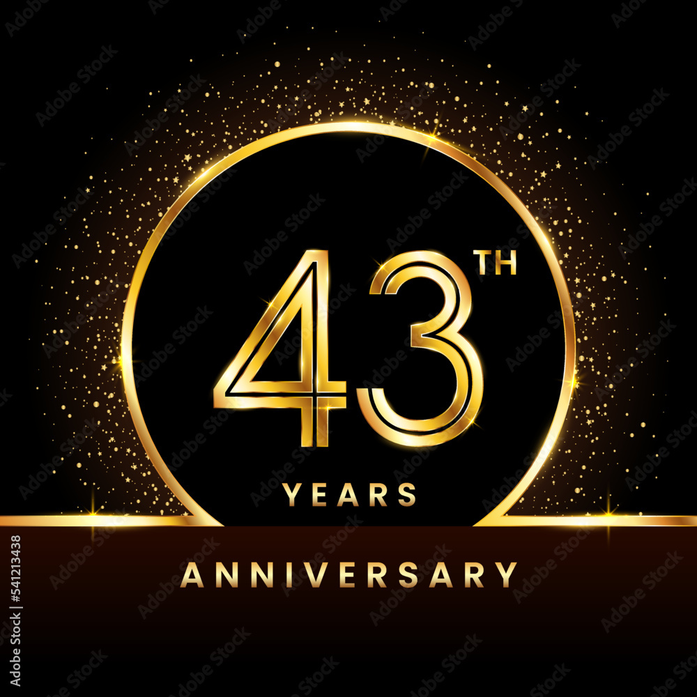 43th Anniversary Logo. Golden Anniversary template design for ...