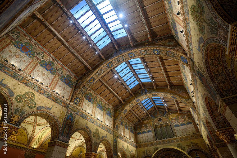 Budapest, Hungary - 26.05.2022: Interior of renovated Roman Hall in ...