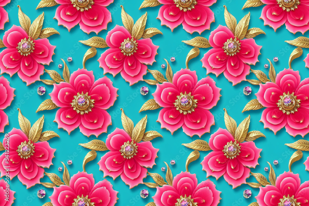 Beautiful floral wallpaper. Seamless repeat pattern for wallpaper ...