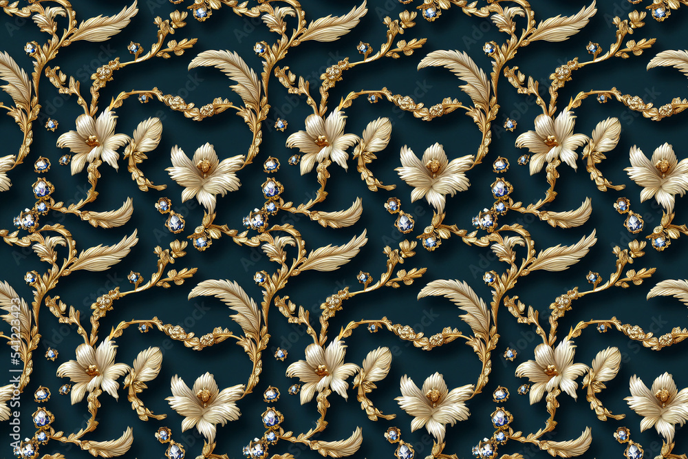 Beautiful realistic jewelry wallpaper. Seamless repeat pattern for ...