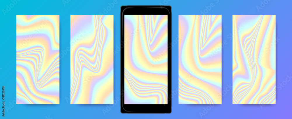 Multicolor Hologram Wallpaper. Abstract Vibrant Templates for Mobile ...
