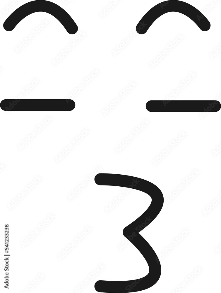 Cartoon doodle of facial expression emoticon, Whistling face. Stock ...