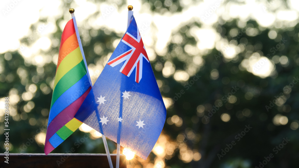 LGBT and Australia flags decorated to call out the world to respect ...