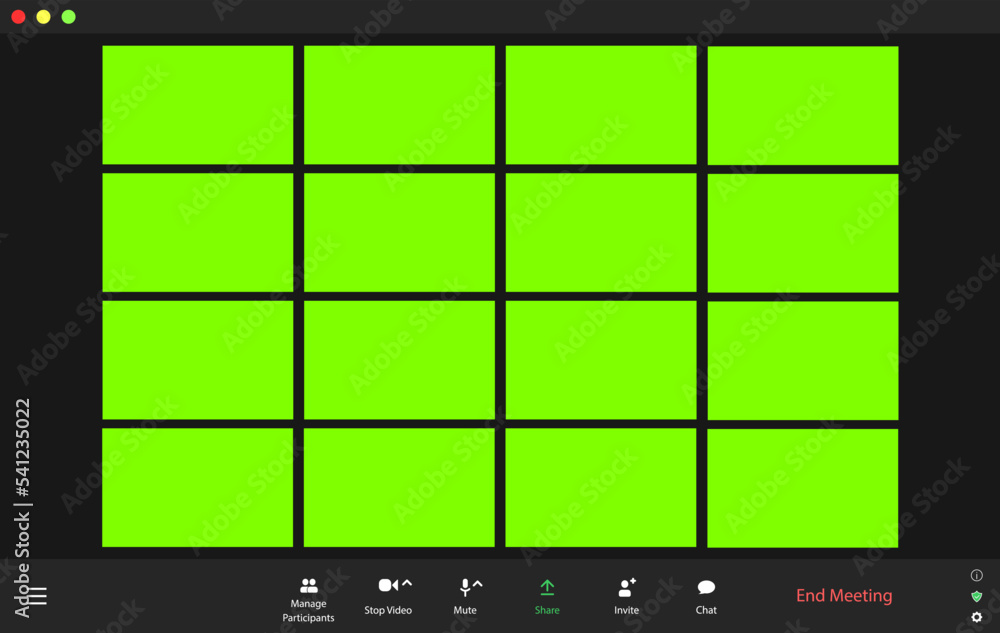 Video conference user interface. Video call window overlay Stock Vector ...