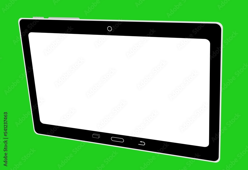 tablet pc with green screen. Laptop mockup illustration on green screen ...