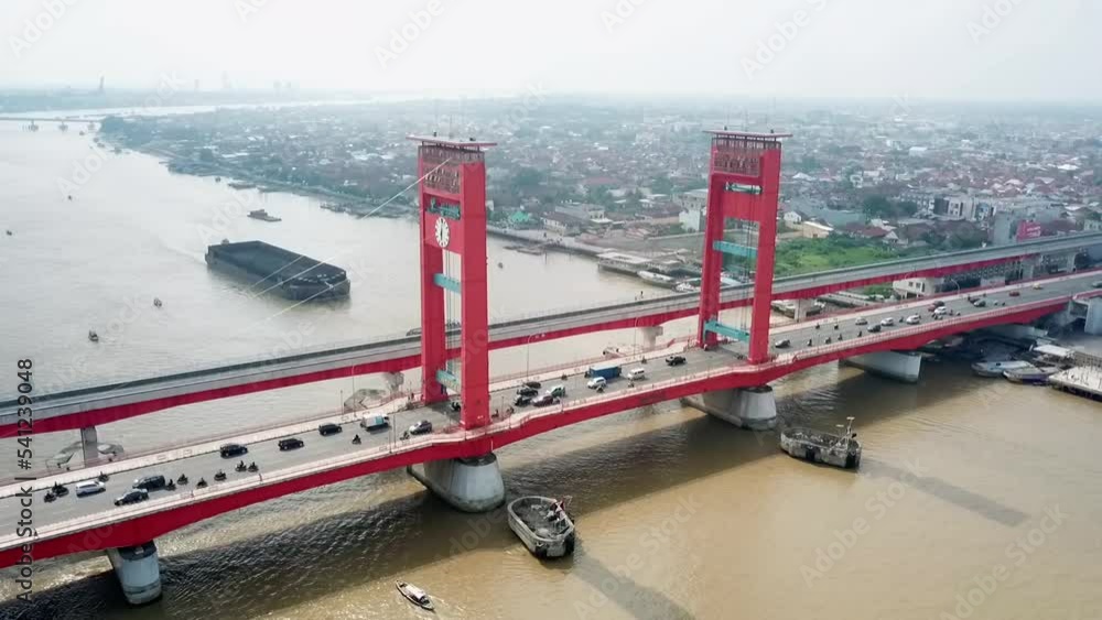 activity on the ampera bridge Stock Video | Adobe Stock