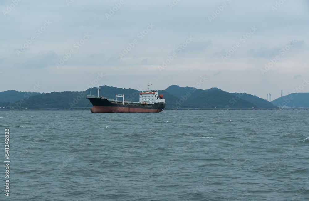 Cargo ship in Gulf of Thailand, is a shallow inlet in the southwestern ...