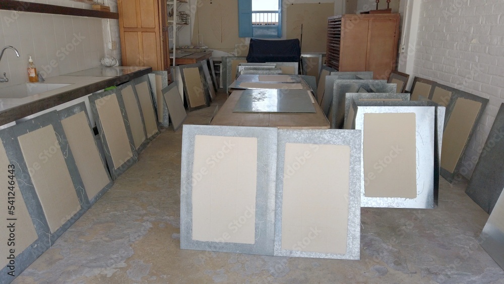 Colombia, Barichara - Paper factory workshop for homemade production of ...