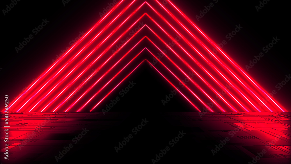 Fire loop animation. Wet asphalt, night view. Fiery reflection on the ...